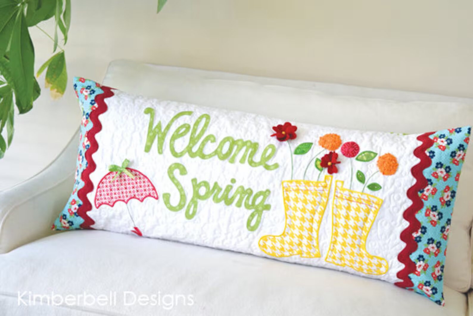 Welcome Spring Bench Pillow Embroidery CD by Kimberbell KD516 - Etsy