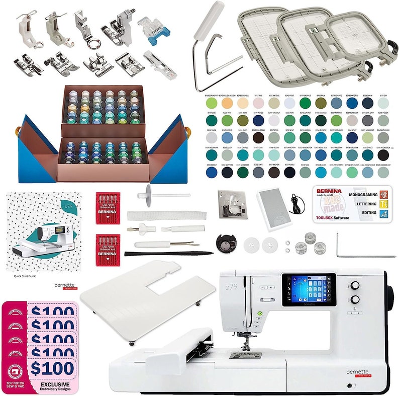 Bernette B79 Sewing & Embroidery Machine - Deluxe Embroidery Design ...