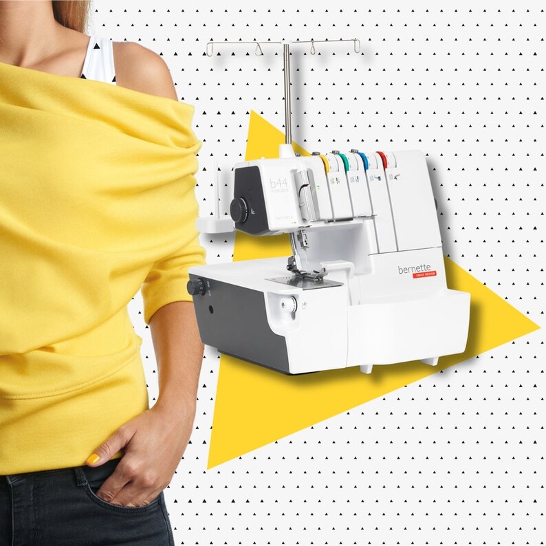 Bernette B44 Funlock Coverstitch Overlock Serger Bundle With Scissors, Rotary Cutter, Threads ...