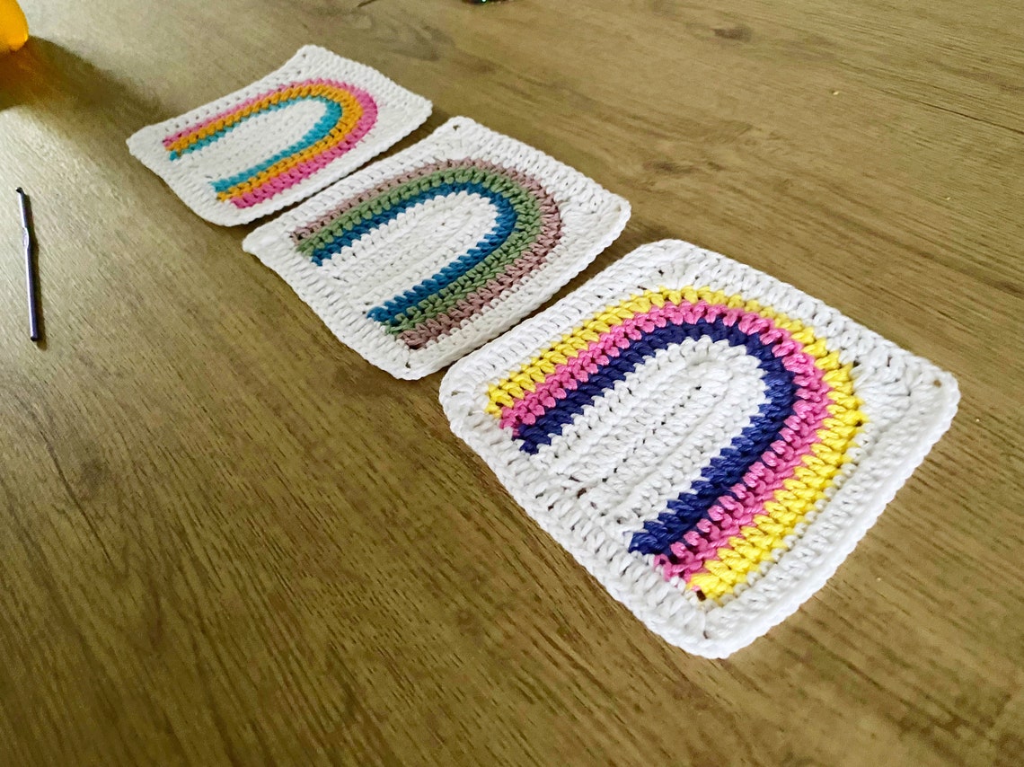Rainbow Granny Square **CROCHET PATTERN - Etsy