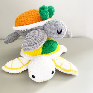 Lemon Turtle Amigurumi Cute Sea Creature With Fruit Toy Plush Yarn Cute ...