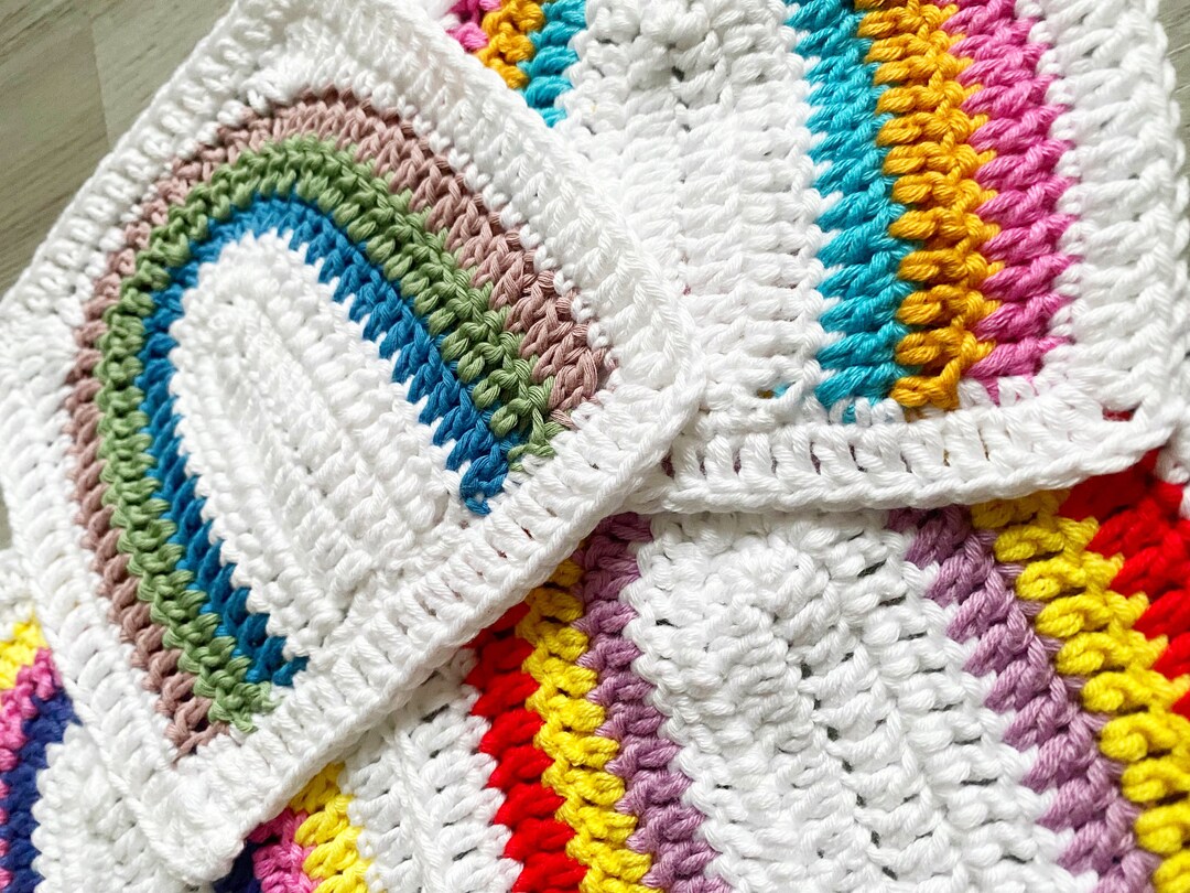 Rainbow Granny Square **CROCHET PATTERN - Etsy