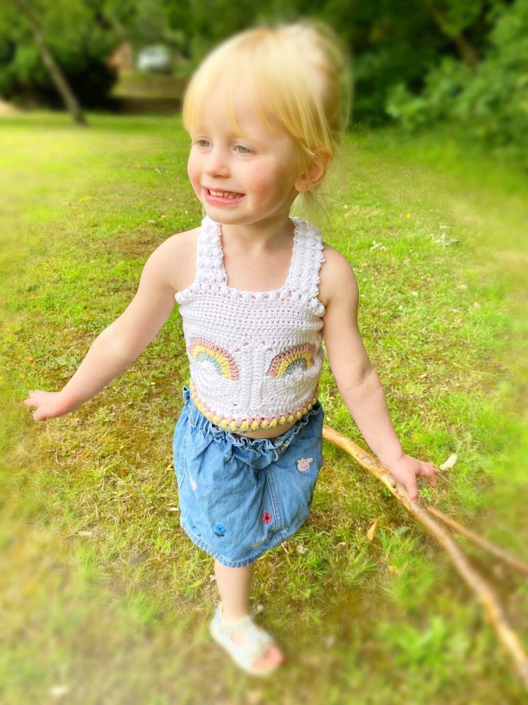 Rainbow Summer Crop Top Crochet Pattern Etsy