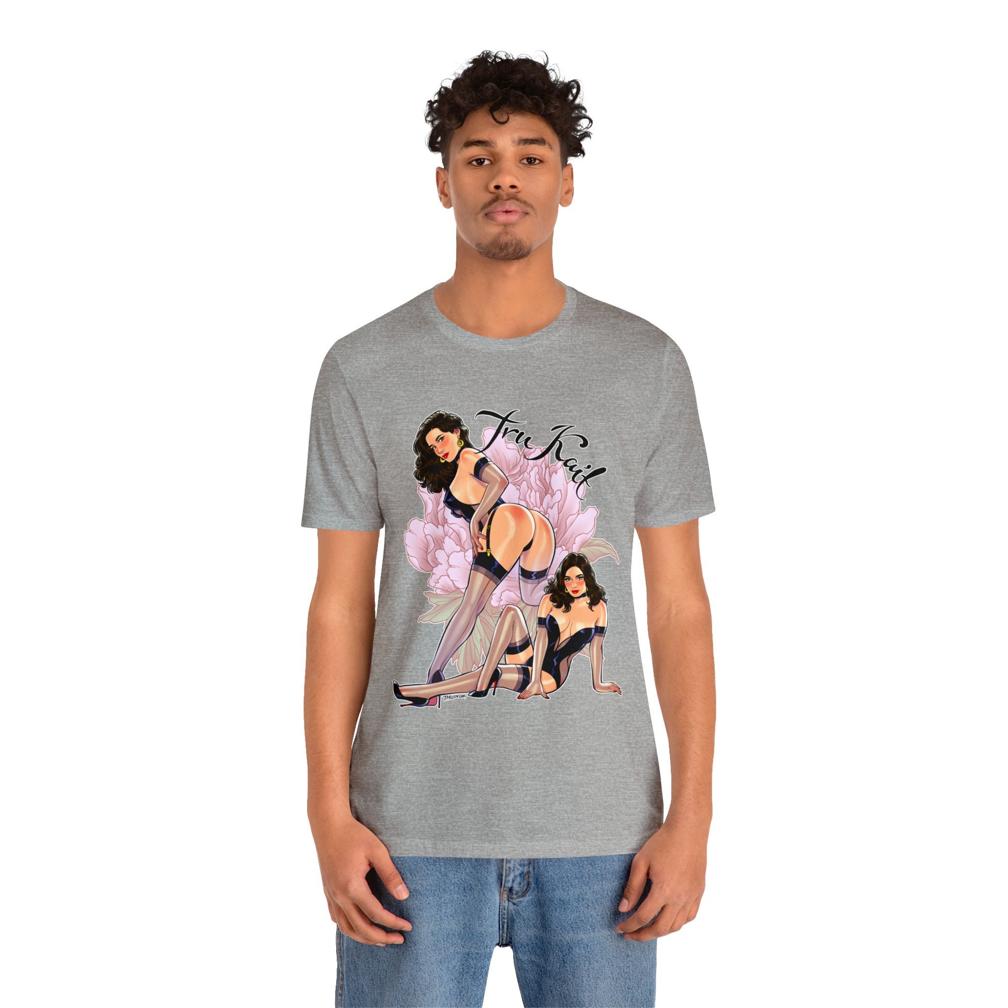 Tru Kait - Unisex Short Sleeve Tee, Round Neck T-shirt, White, Grey ...
