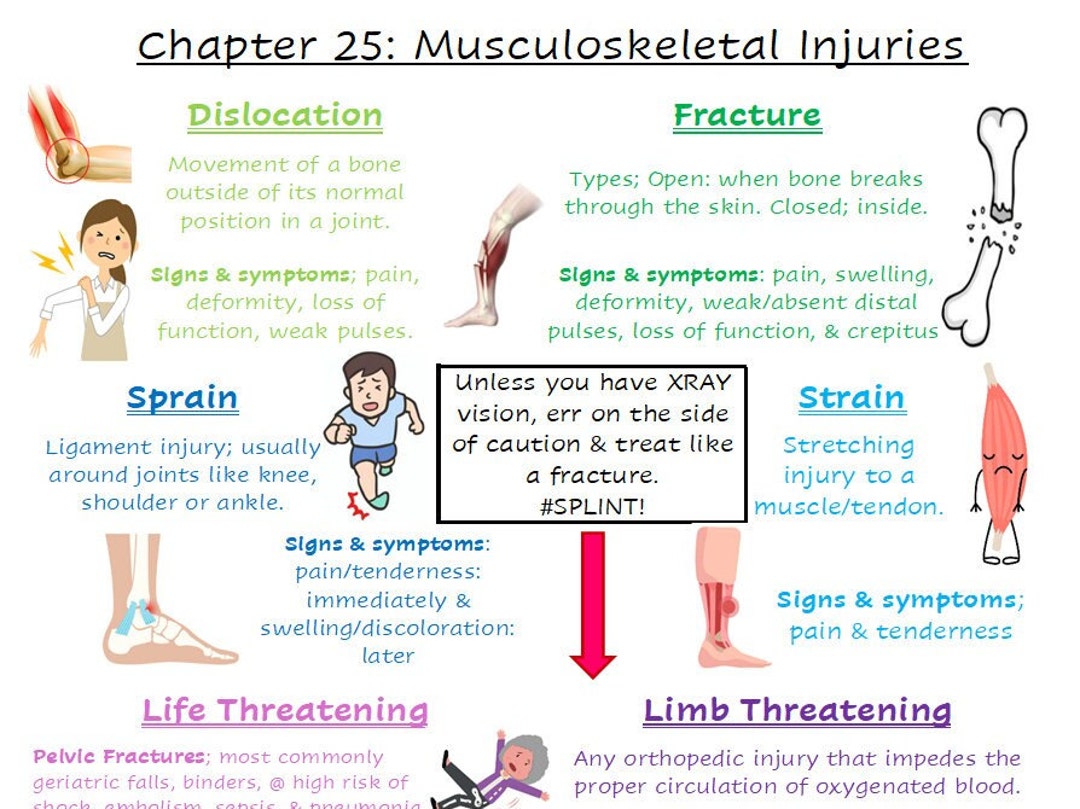 Musculoskeletal Injuries EMT Crash Course Chapter 25 - Etsy