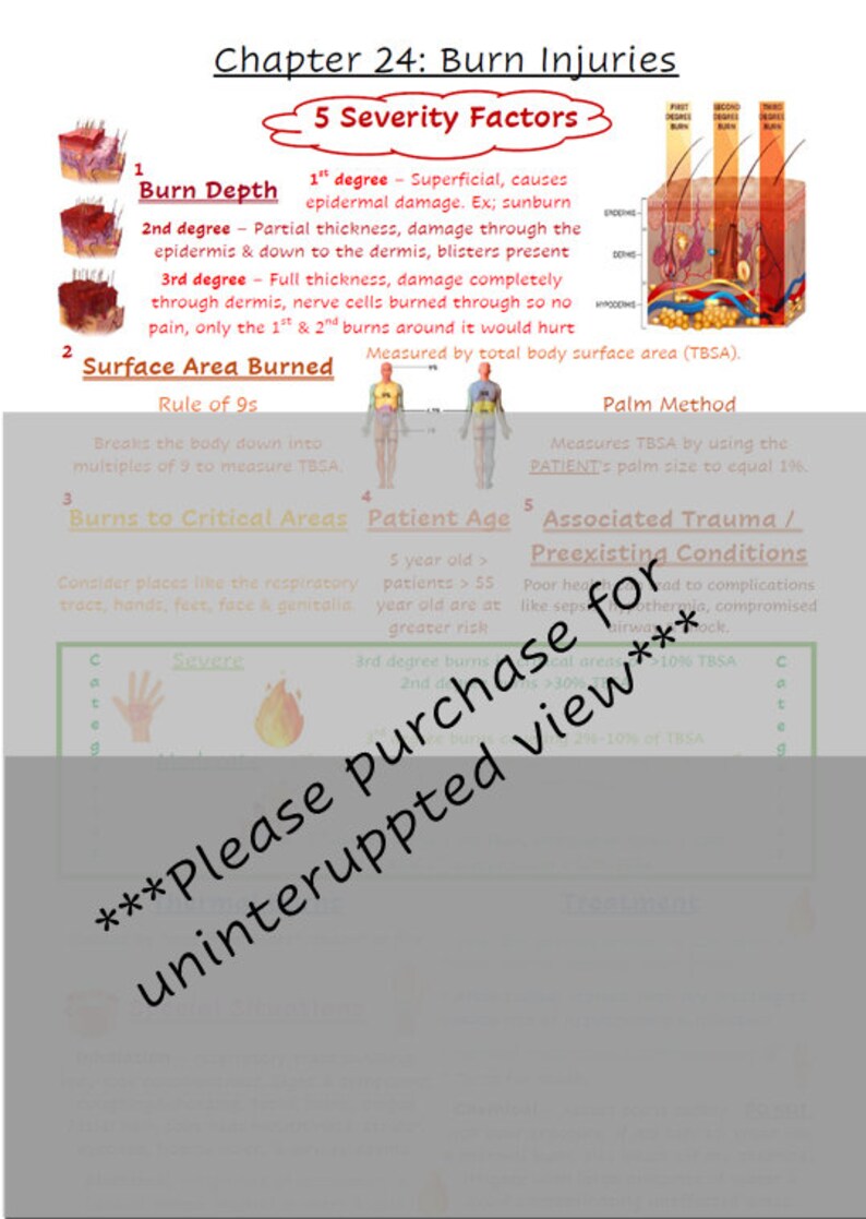 Burn Injuries EMT Crash Course Chapter 24 - Etsy