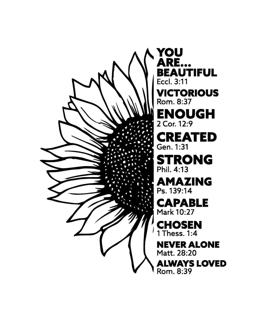 You Are Beautiful, Victorious, Enough, Created, Strong, Amazing ...