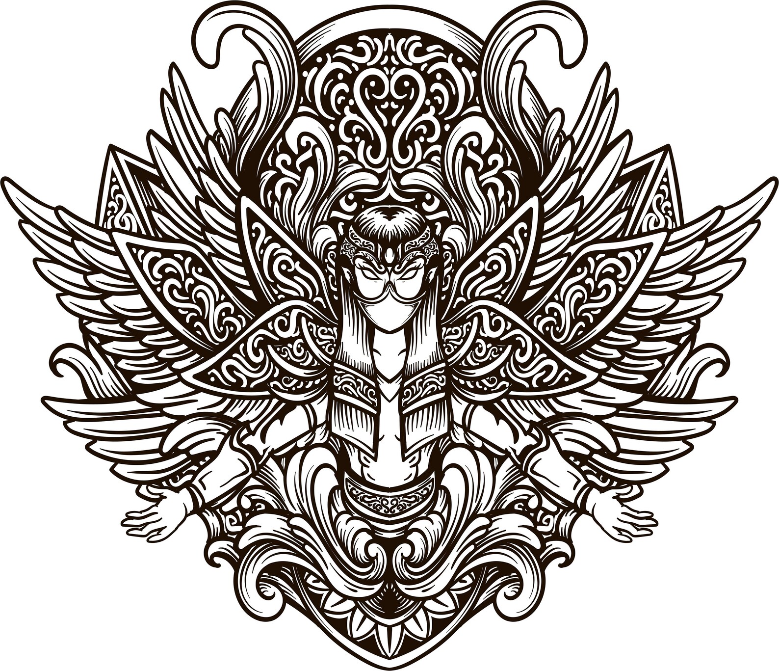 Mythological Angel Depiction, Egyptian Angel, Angel Illustration ...