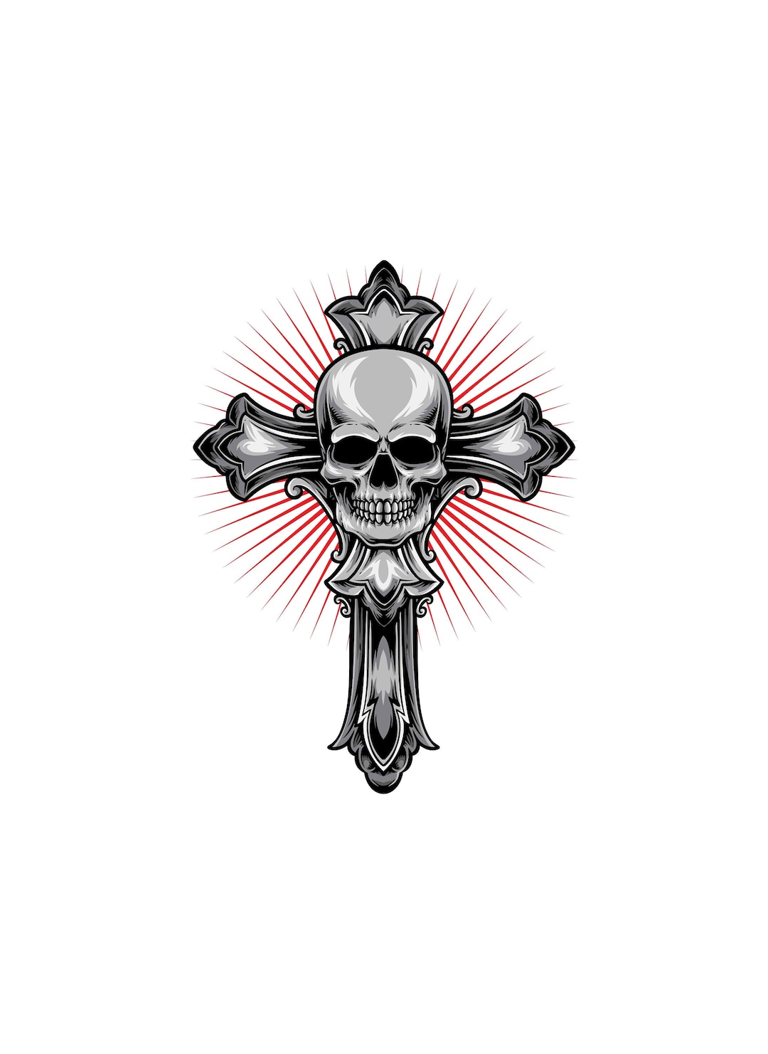 Skull and Cross Fusion: A Gothic Emblem of Mortality and Spirituality ...