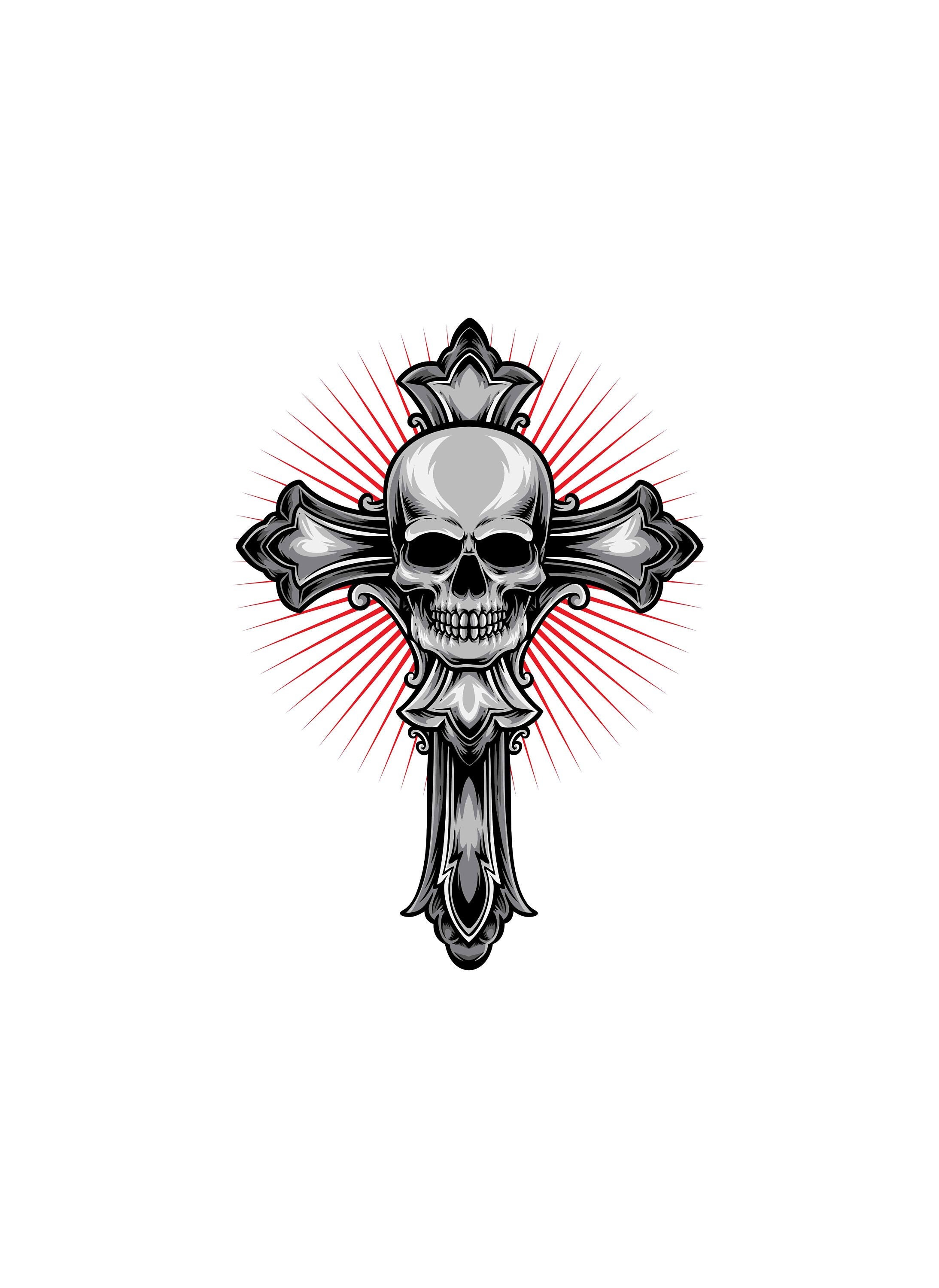 Skull and Cross Fusion: A Gothic Emblem of Mortality and Spirituality ...