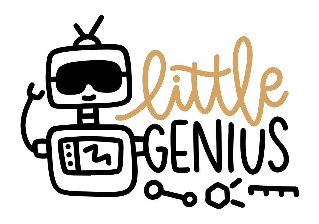 Little Genius, Cricut Design Cut File SVG + PNG + JPEG + Ai + Eps + Pdf ...