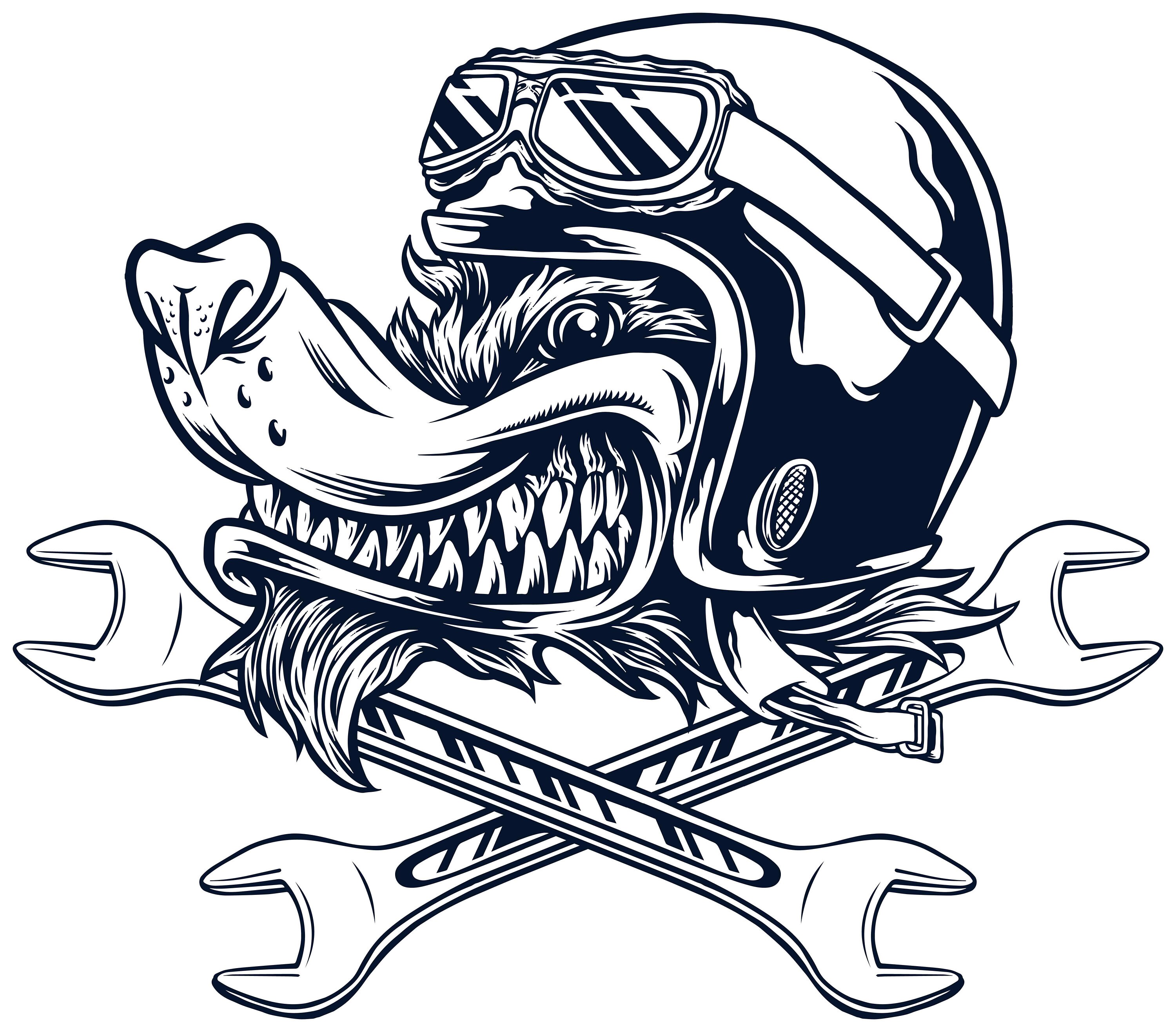 Jacked-up Jackal: the Mechanic's Wild Ride! Mechanic Wolf! Layered ...