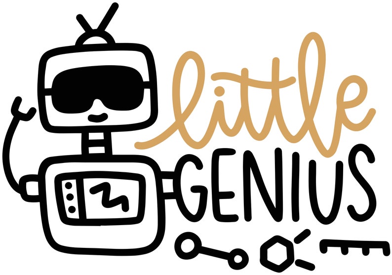 Little Genius, Cricut Design Cut File SVG + PNG + JPEG + Ai + Eps + Pdf ...