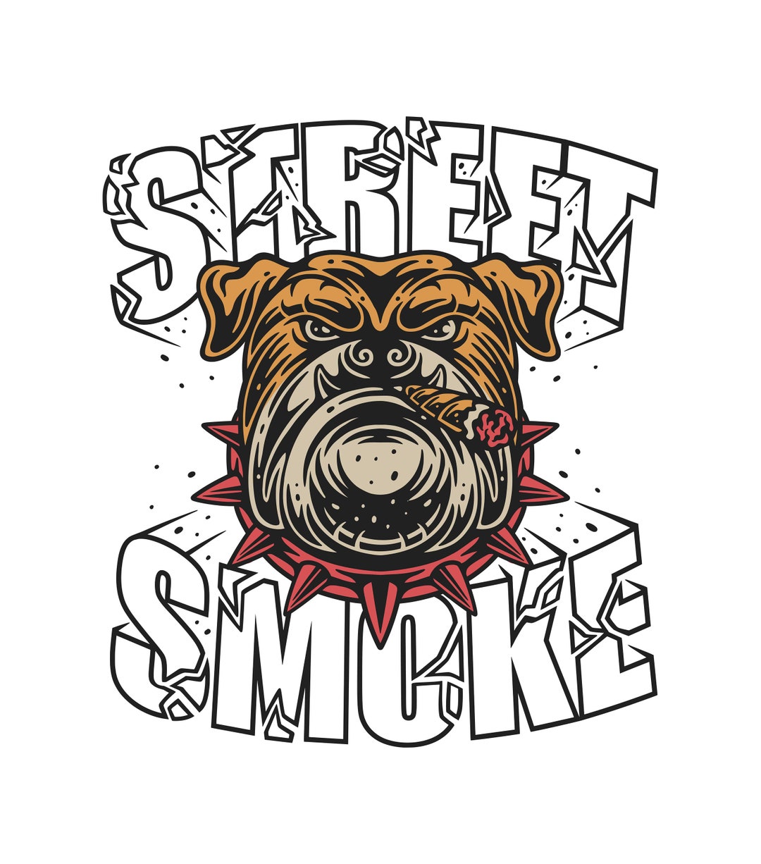 Street Smoke, Angry Bulldog Smoking Cigar, Layered Cricut Design Cut ...