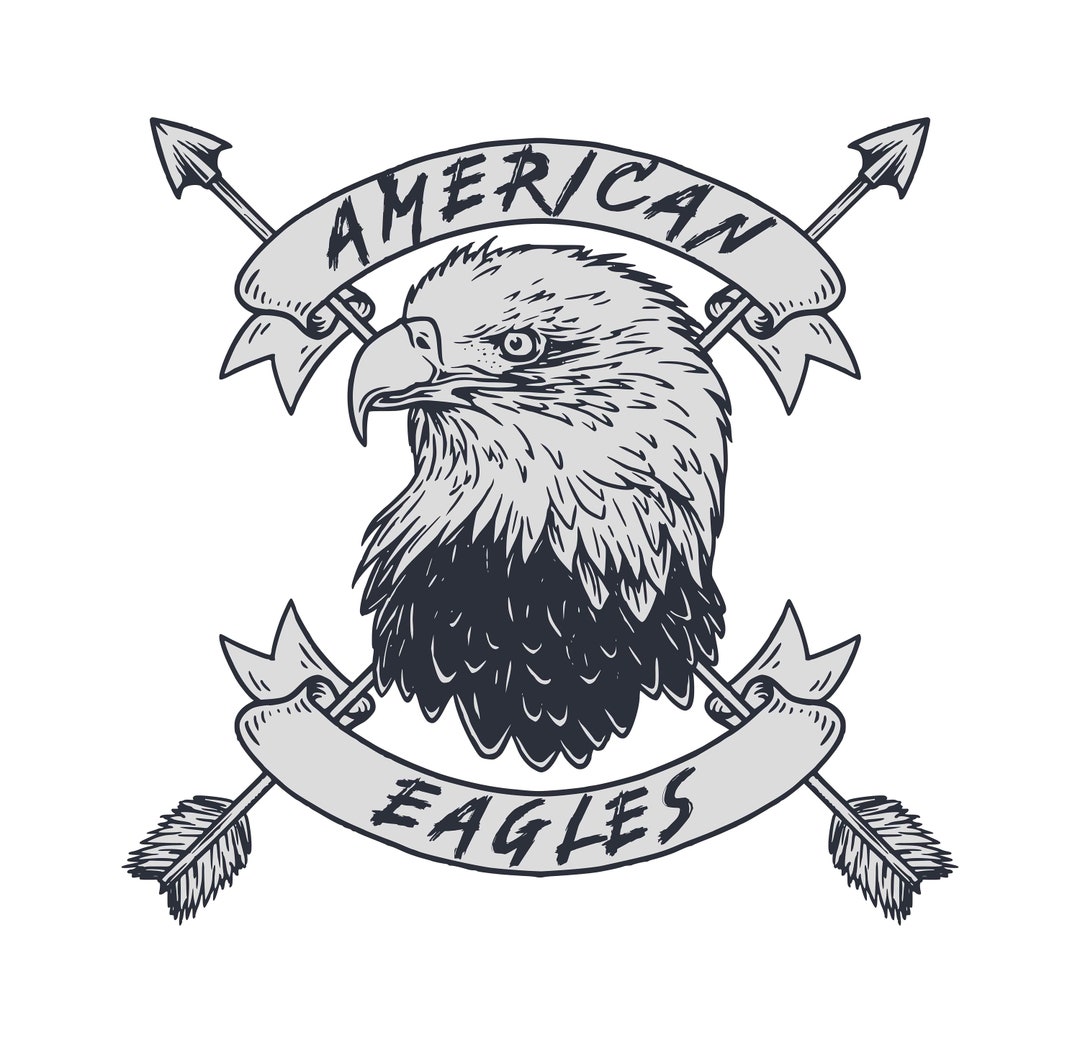 American Eagles With Cross Arrows, Eagle Head, Eagle Illustration ...