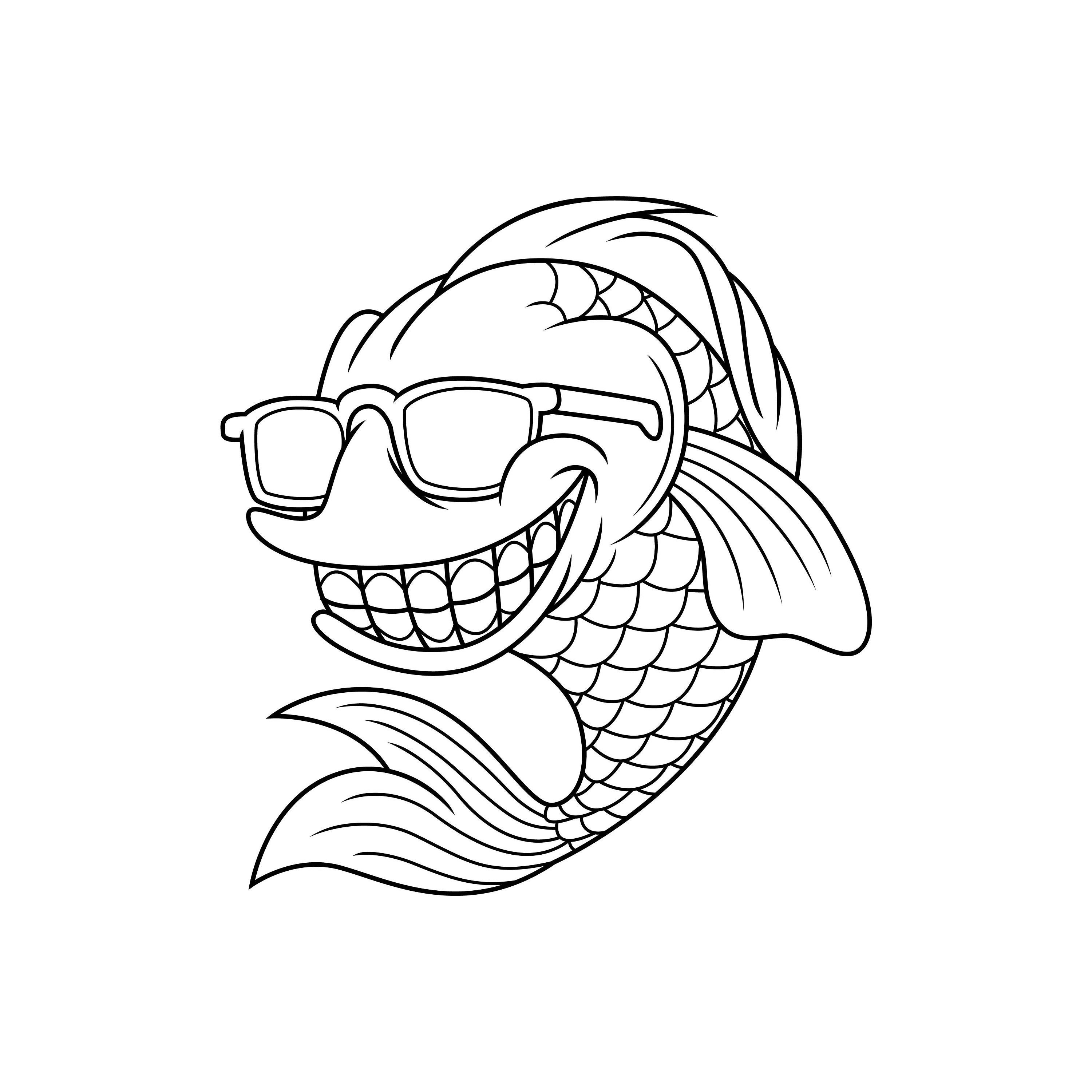 Cartoon Fish : Glasses, Snob Fish, Layered Cricut Design Cut File SVG ...