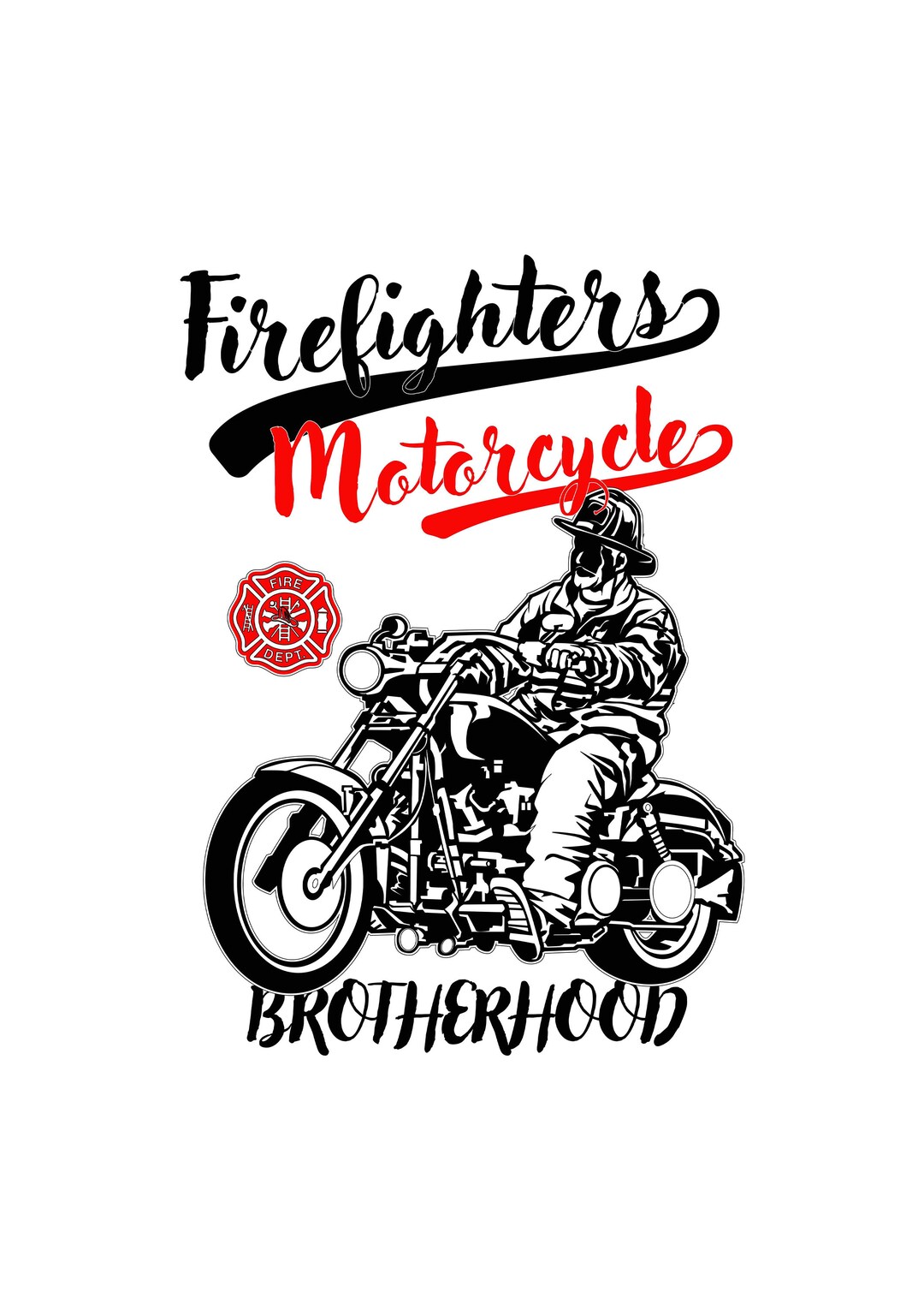 Firefighters Motorcycle Brotherhood SVG: Fire Dept. Cricut Cut Files ...
