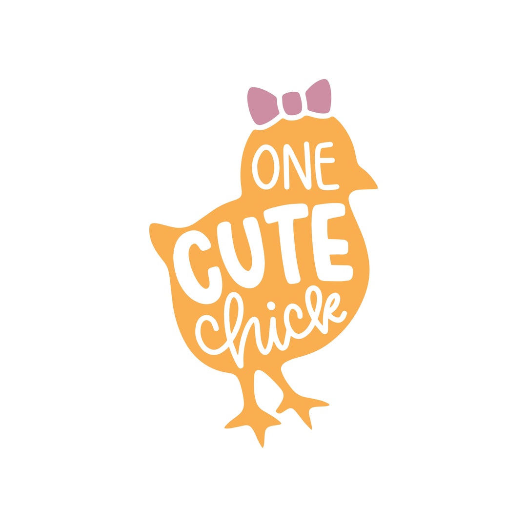 One Cute Chick, Cricut Design Cut File SVG PNG JPEG Ai Dxf Eps Clip Art ...