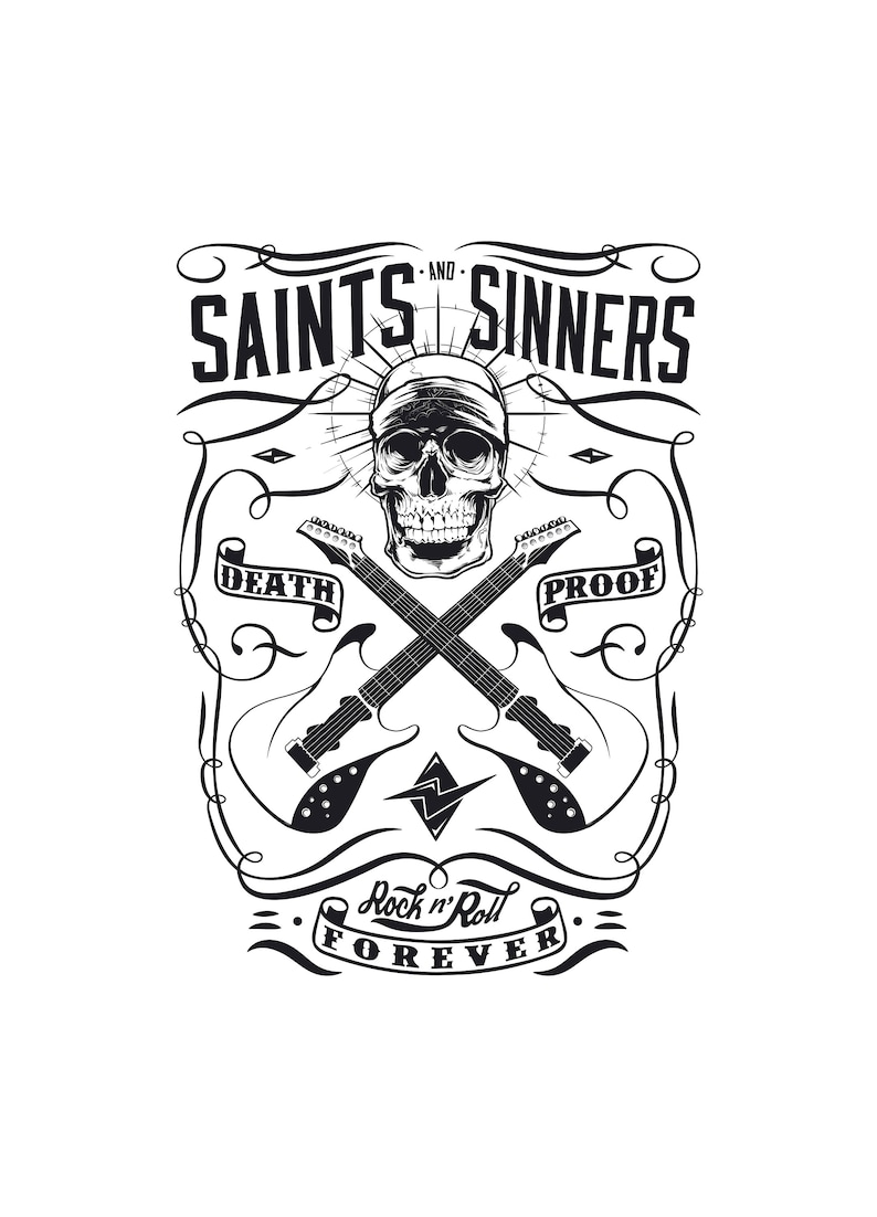 Saints and Sinners, Death Proof, Rock N' Roll Forever, Layered Cut File ...