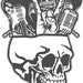 Rocker Skull Filled by Rock Band Instruments, Layered Cut File SVG ...