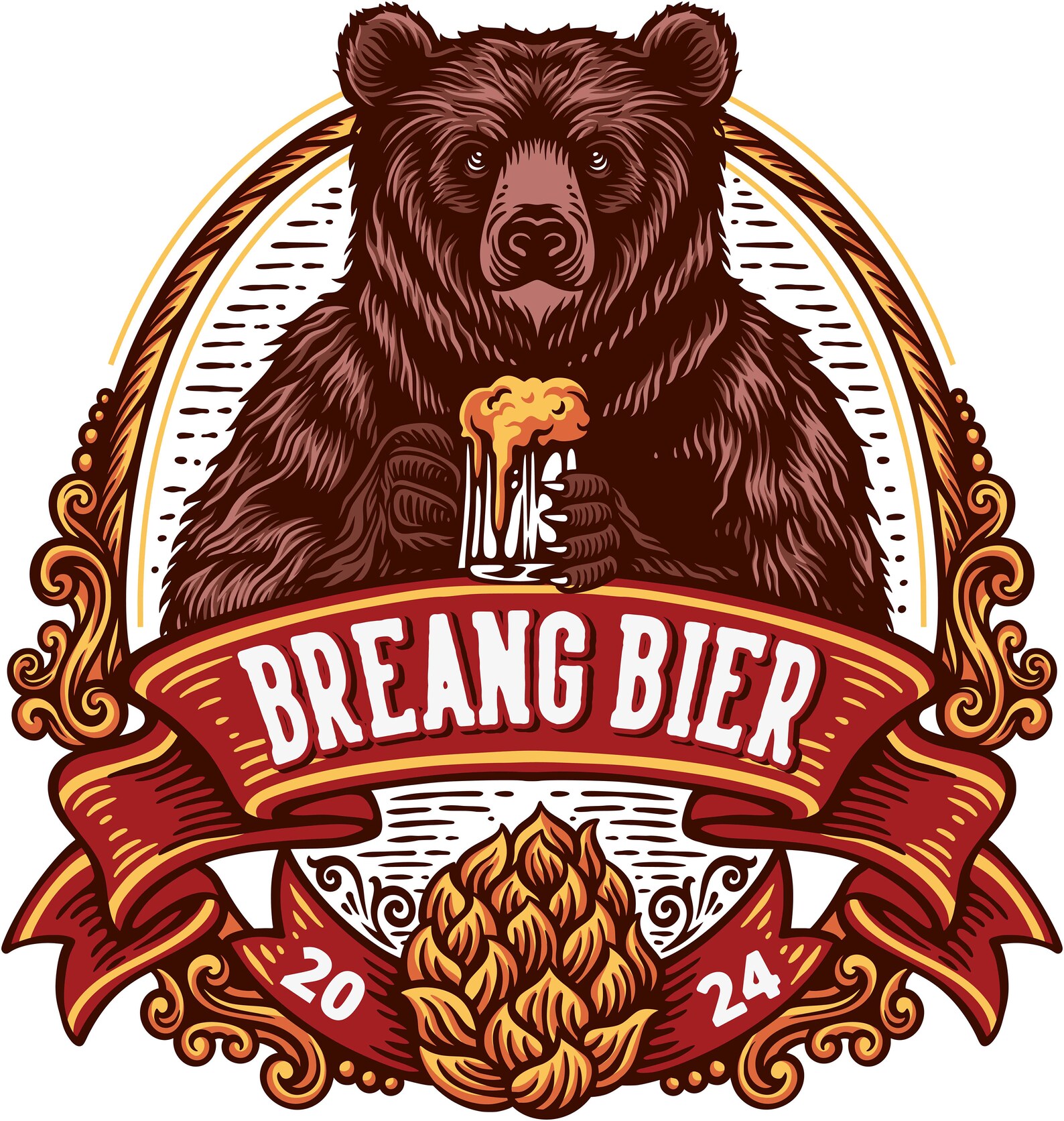 Breang Bier 2024, Beer & Bear, Beer Label, Layered Cricut Design Cut ...