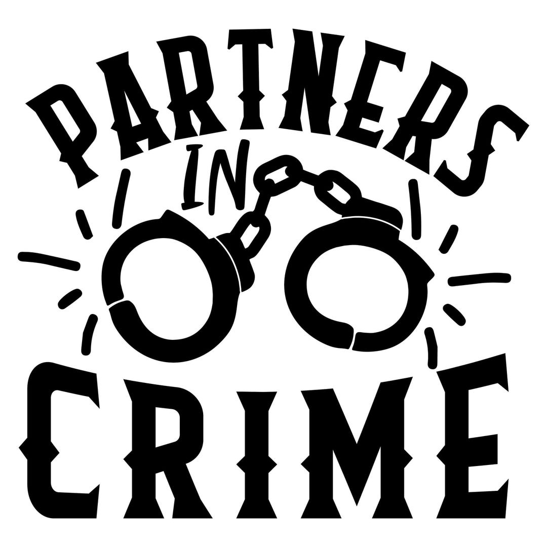 Partners in Crime, Layered Cut File SVG + PNG + Gif + Jpeg Cricut ...