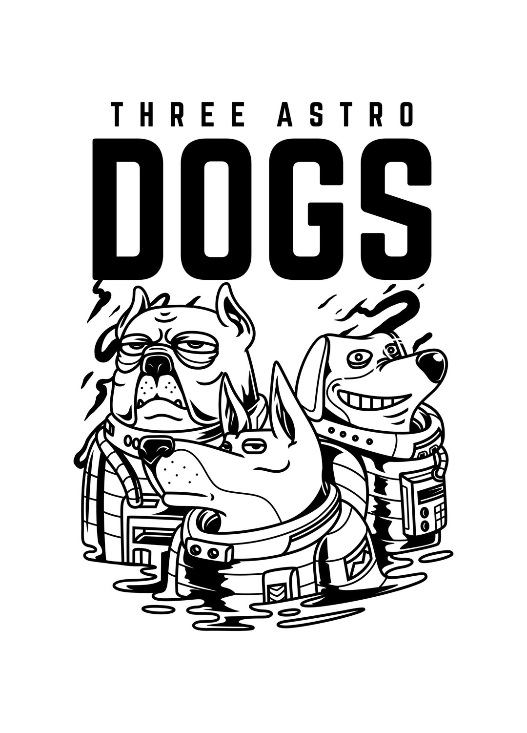 Three Astro Dogs, Cricut Design Cut File SVG + PNG + JPG + Eps + Ai Clip Art & Image File - Etsy