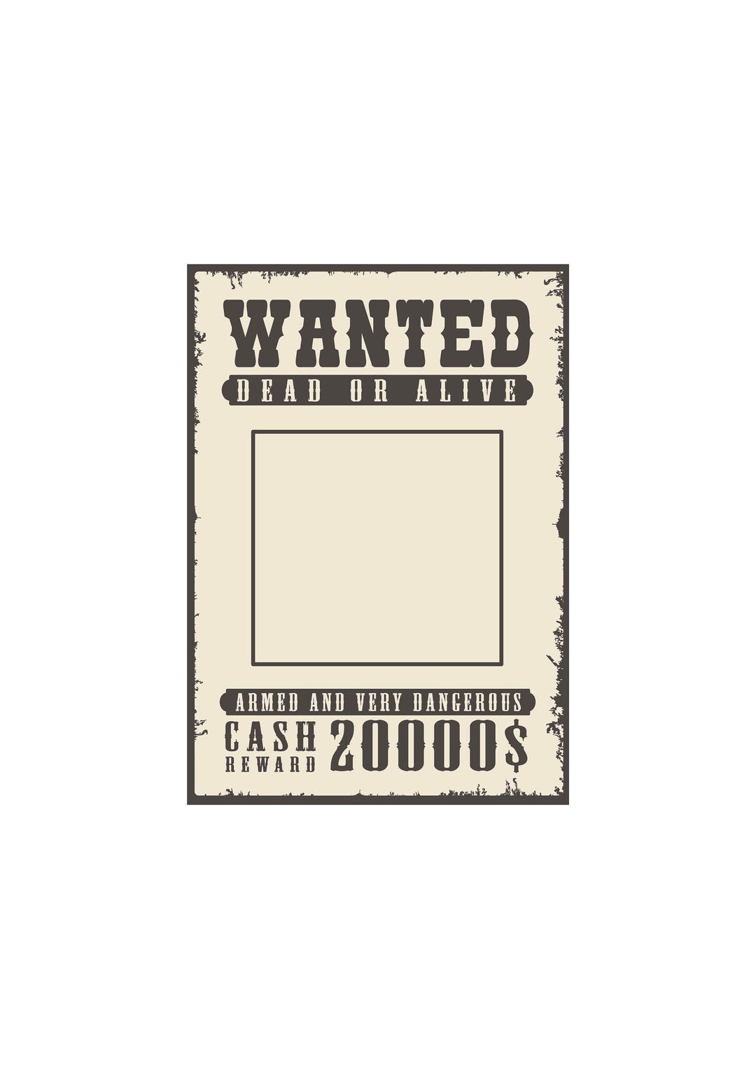 Wanted Poster Design: Editable Western Reward File (SVG, PNG, PDF) - Etsy