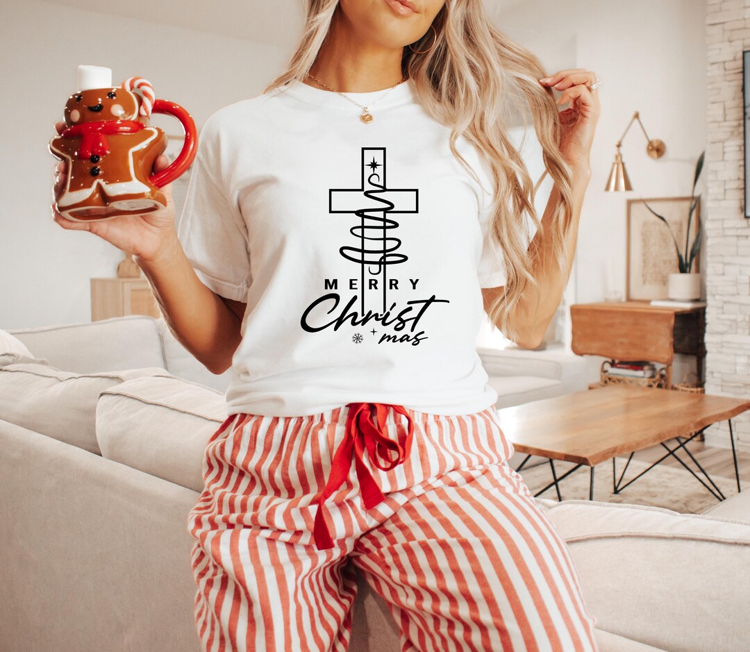 Jesus Christ Merry Christmas Shirts - Sweats - Hoodies, Xmas Tree Cross ...