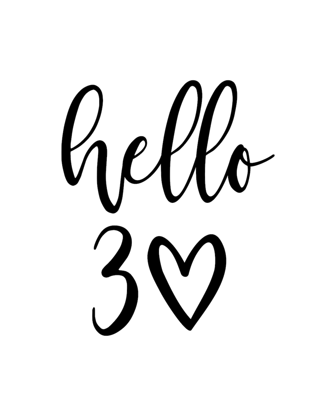 Hello 30 SVG: Cheers to Thirty, Layered Cut File (digital Download) - Etsy