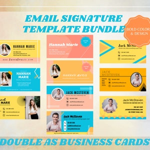 Custom Email Signature Template Bundle Canva Editable Template Digital ...