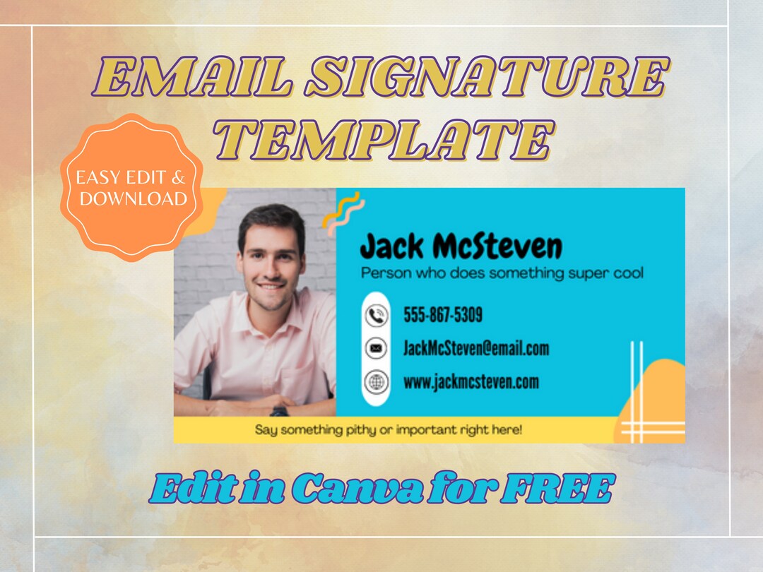 Bold & Fun Email Signature Template Canva Editable Email - Etsy