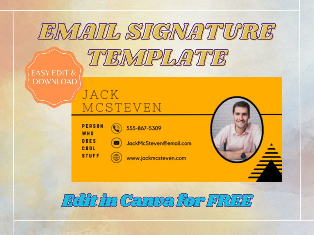 Email Signature Template Canva Editable Email Signature - Etsy