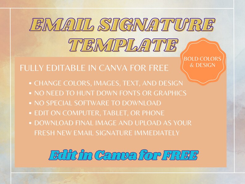 Fun Email Signature Template Canva Editable Email Signature Digital ...