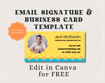 Bold & Fun Email Signature Template | Canva Editable Email Signature ...