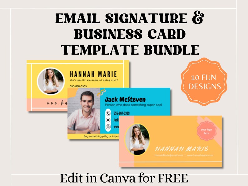 Email Signature Template Bundle | Business Card Template | Canva ...