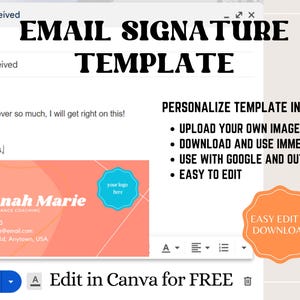 Bold & Fun Email Signature Template | Canva Editable Email Signature ...