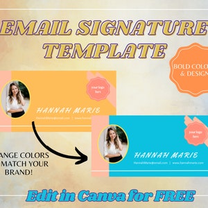 Custom Email Signature Template Canva Editable Template - Etsy