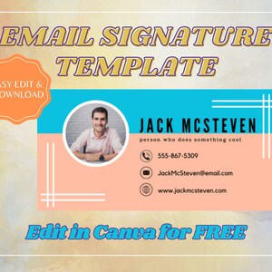 Fun Email Signature Template Canva Editable Email Signature - Etsy