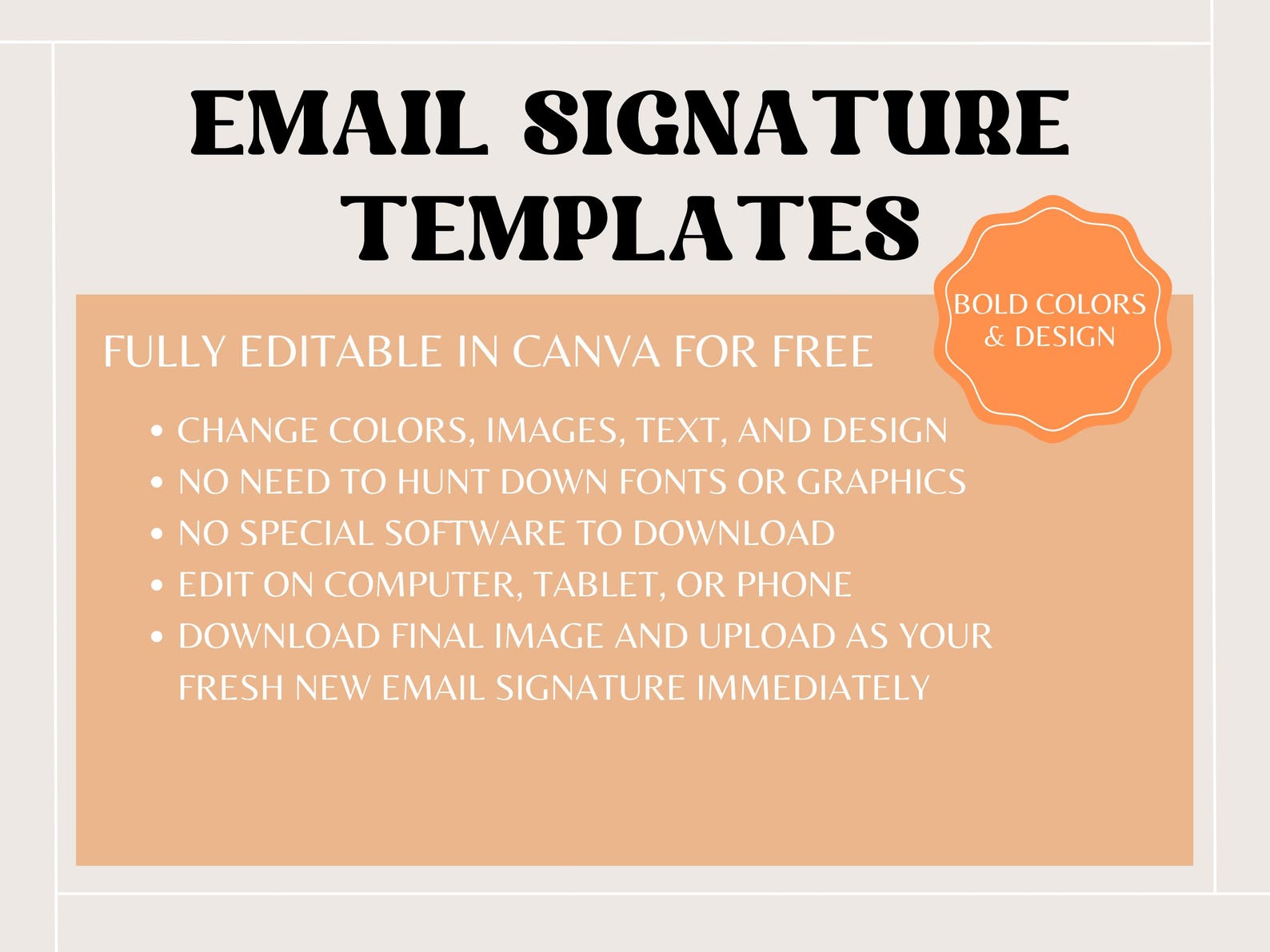 Bold & Fun Email Signature Template | Canva Editable Email Signature ...