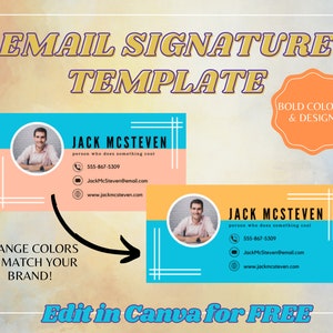 Fun Email Signature Template Canva Editable Email Signature Digital ...