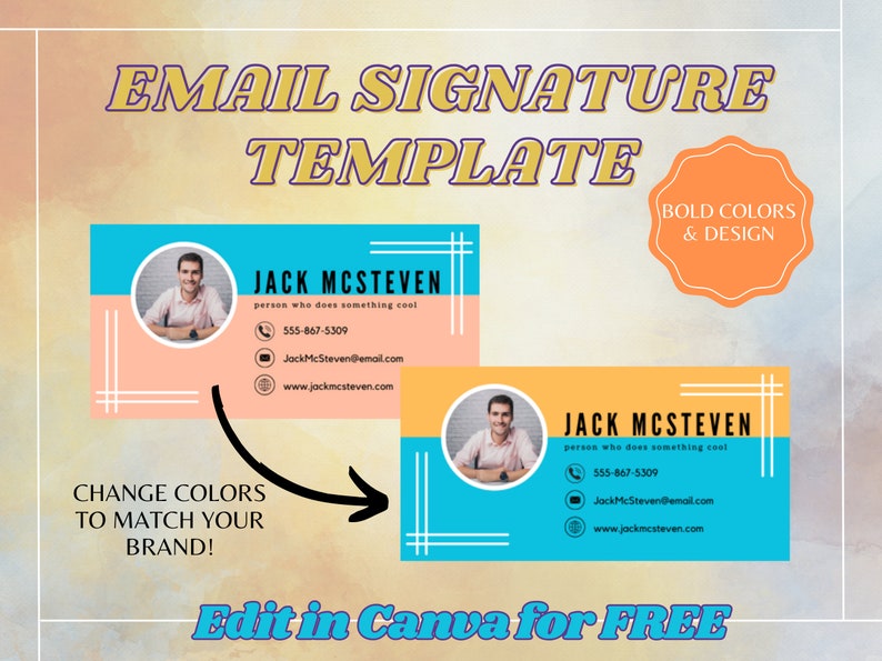 Fun Email Signature Template Canva Editable Email Signature Digital ...
