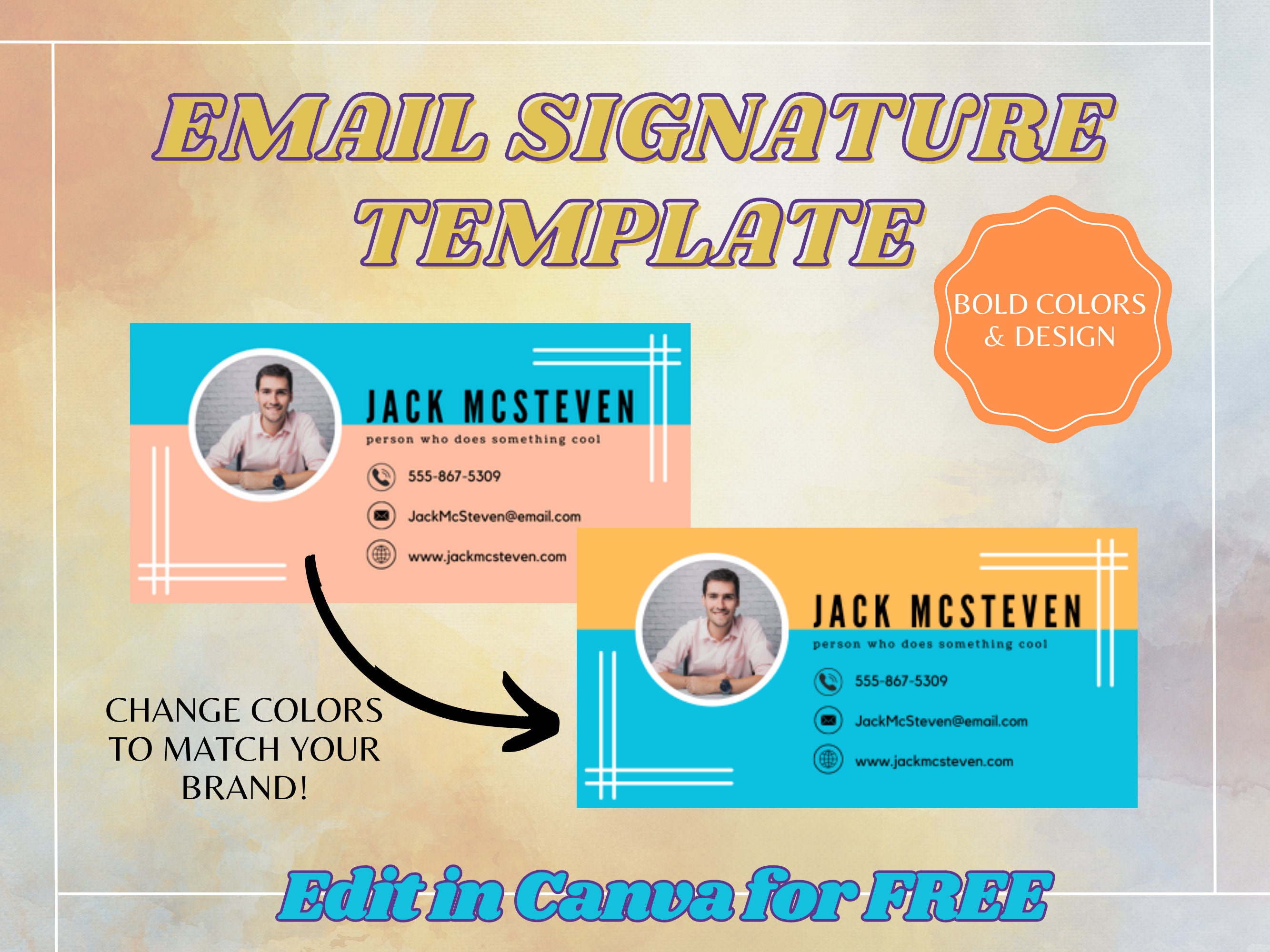 Fun Email Signature Template Canva Editable Email Signature Digital ...