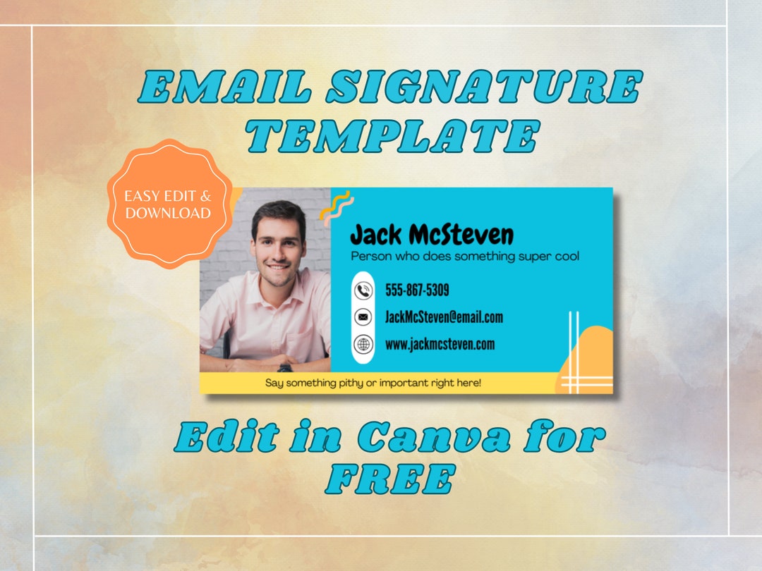 Bold & Fun Email Signature Template Canva Editable Email Signature ...