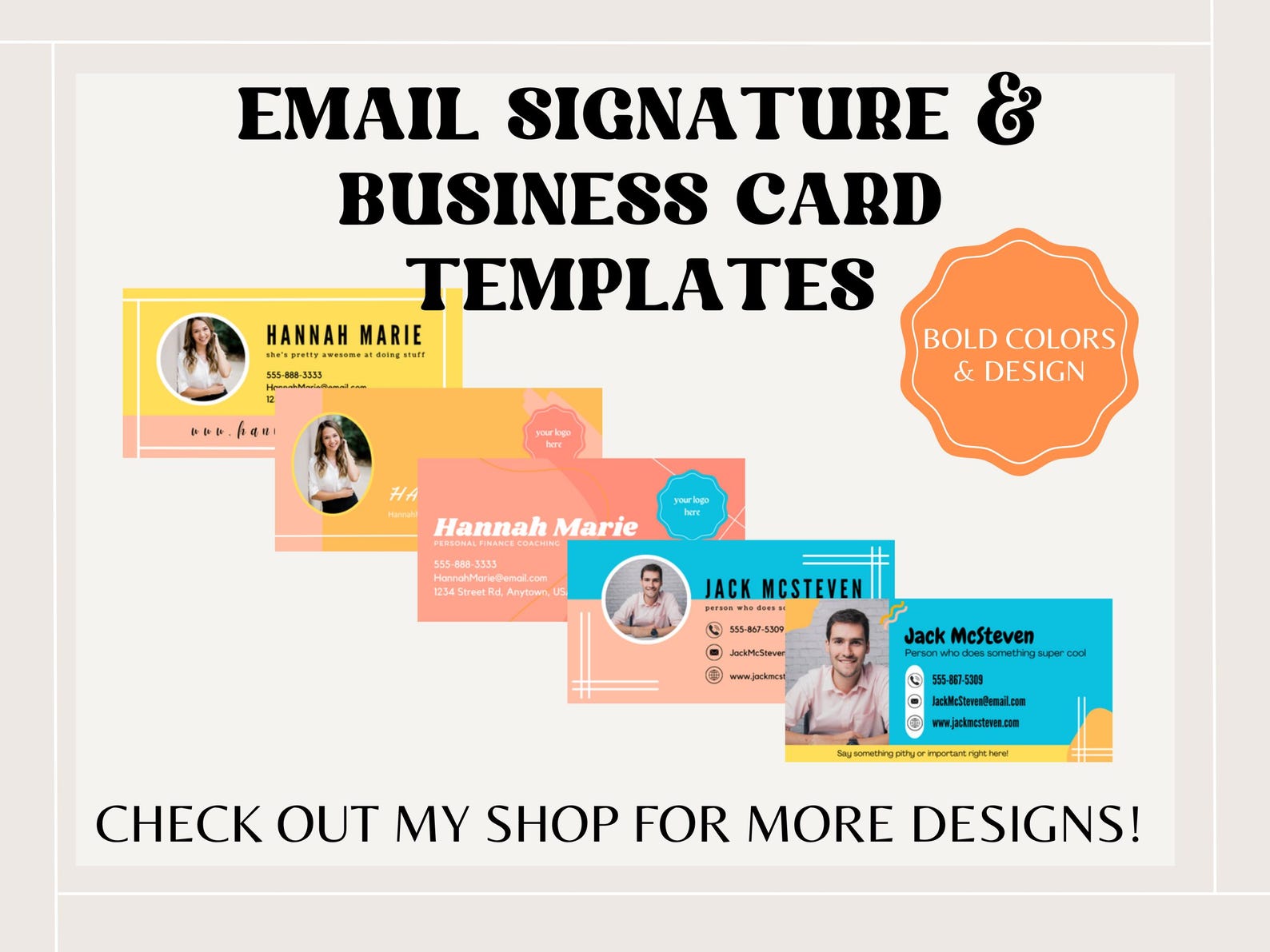 Email Signature Template Bundle | Business Card Template | Canva ...