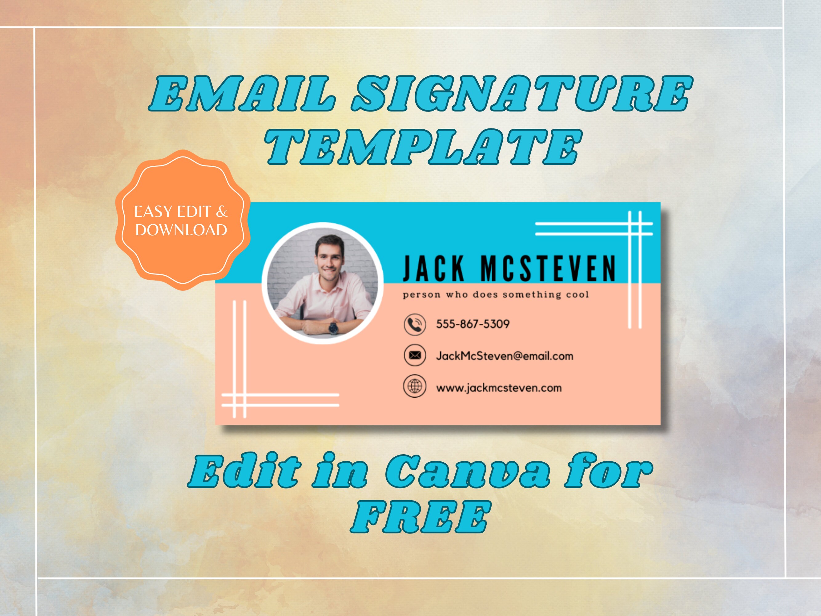 Fun Email Signature Template Canva Editable Email Signature Digital ...
