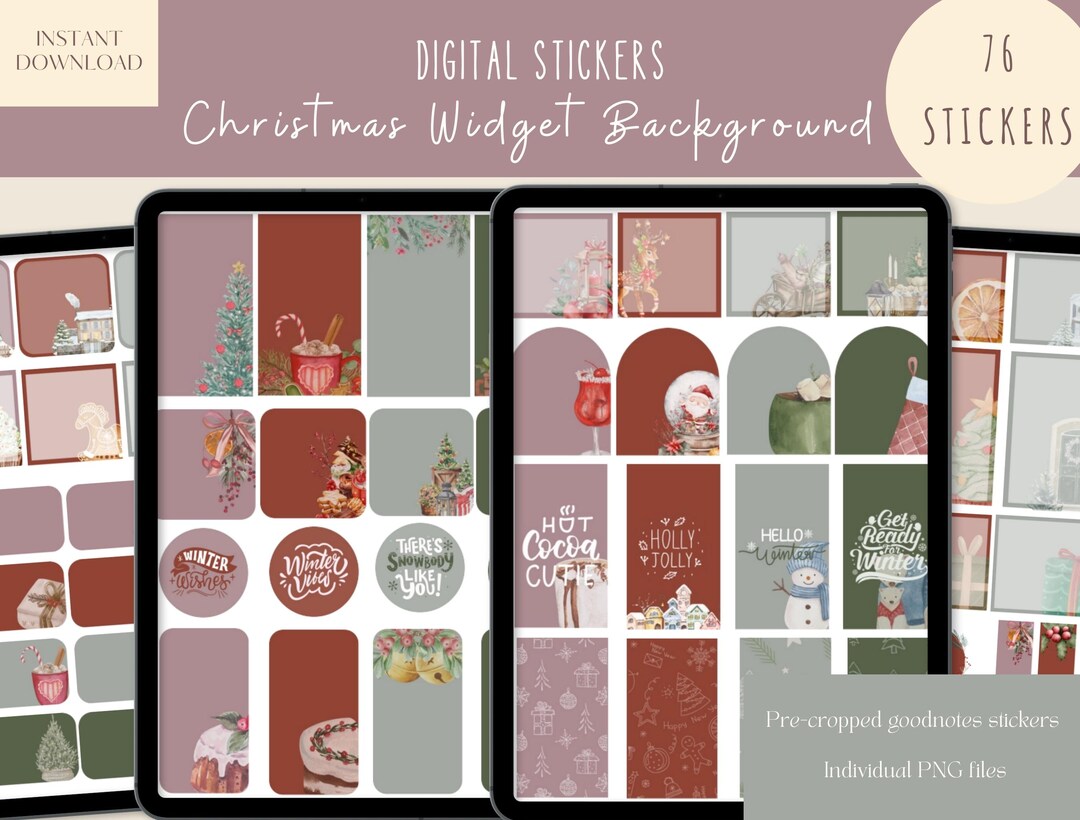 Christmas Widget Background Goodnotes Stickers|everyday Digital Sticker ...