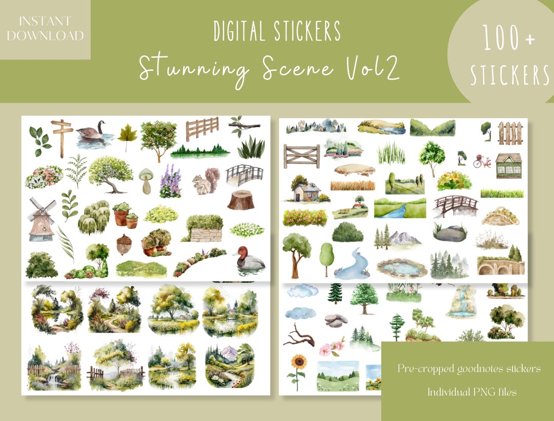 Stunning Scene Vol2 Goodnotes Stickers|everyday Digital Stickers ...