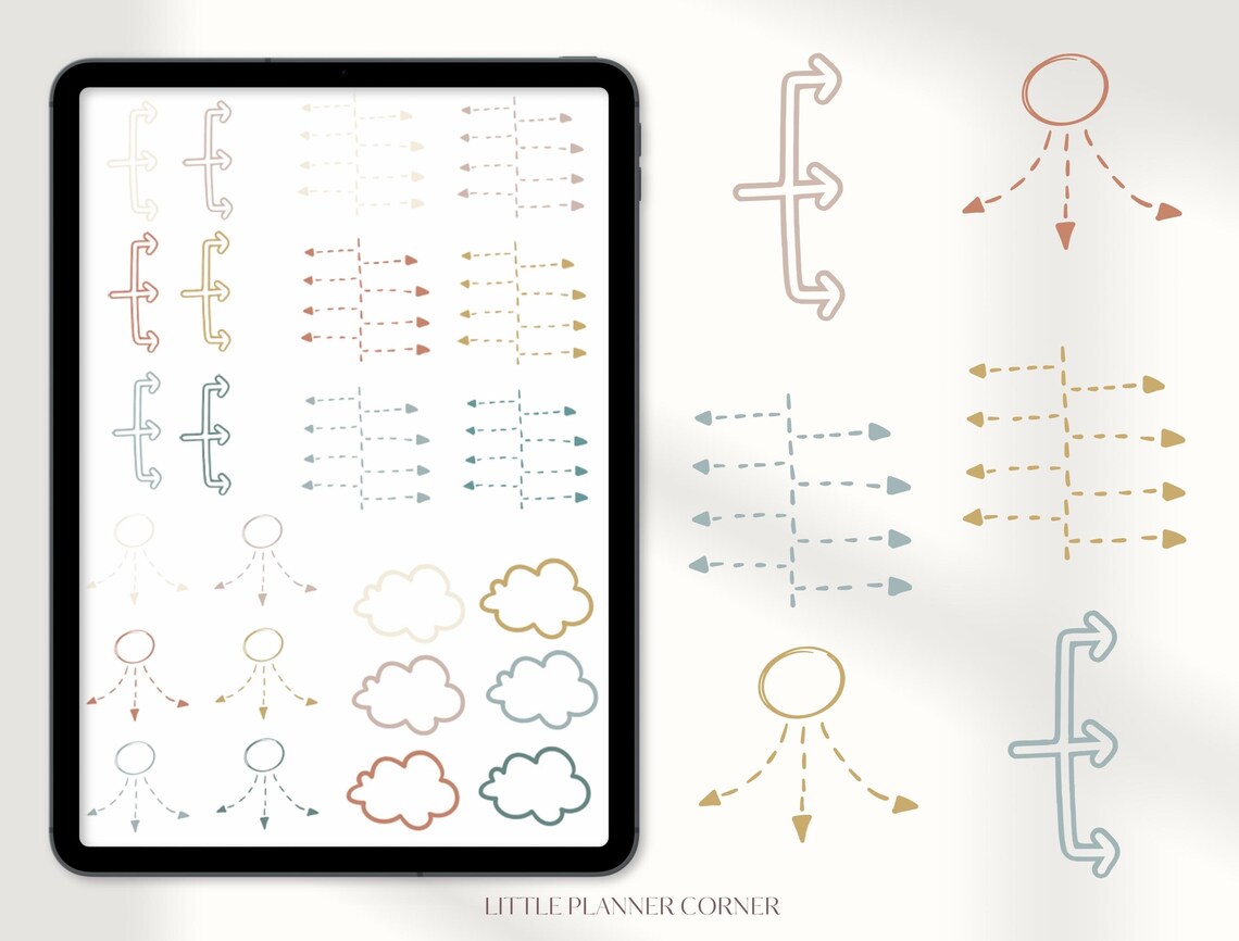 Boho Note Taking Goodnotes Stickers|everyday Digital Stickers|study ...