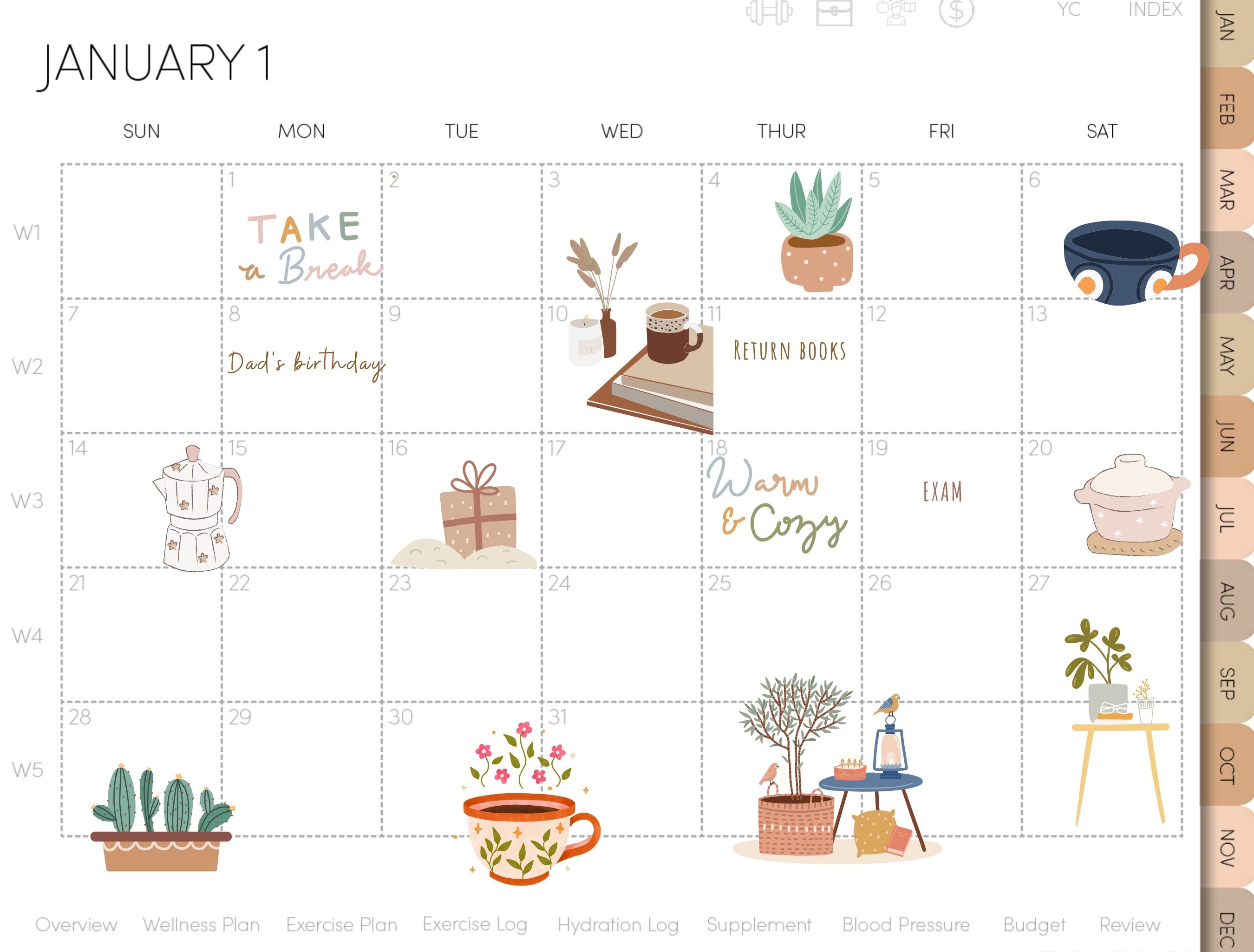 Cozy Daily Goodnotes Stickers|everyday Digital Stickers| Digital ...